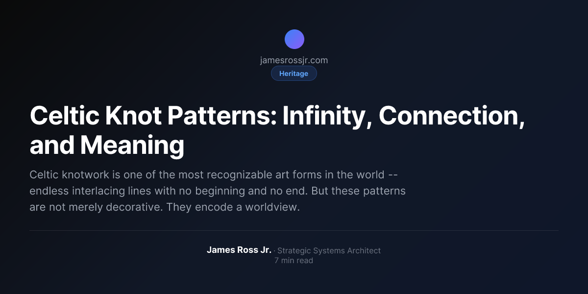 Celtic Knot Patterns: Infinity, Connection, and Meaning | James Ross Jr.
