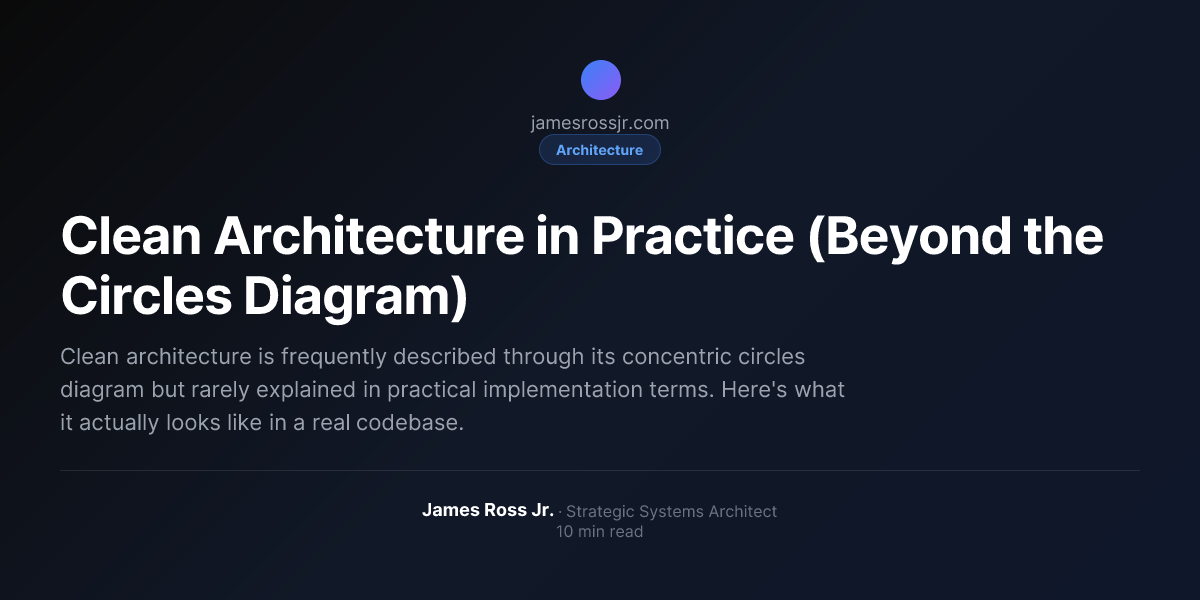 Clean Architecture in Practice (Beyond the Circles Diagram) | James ...