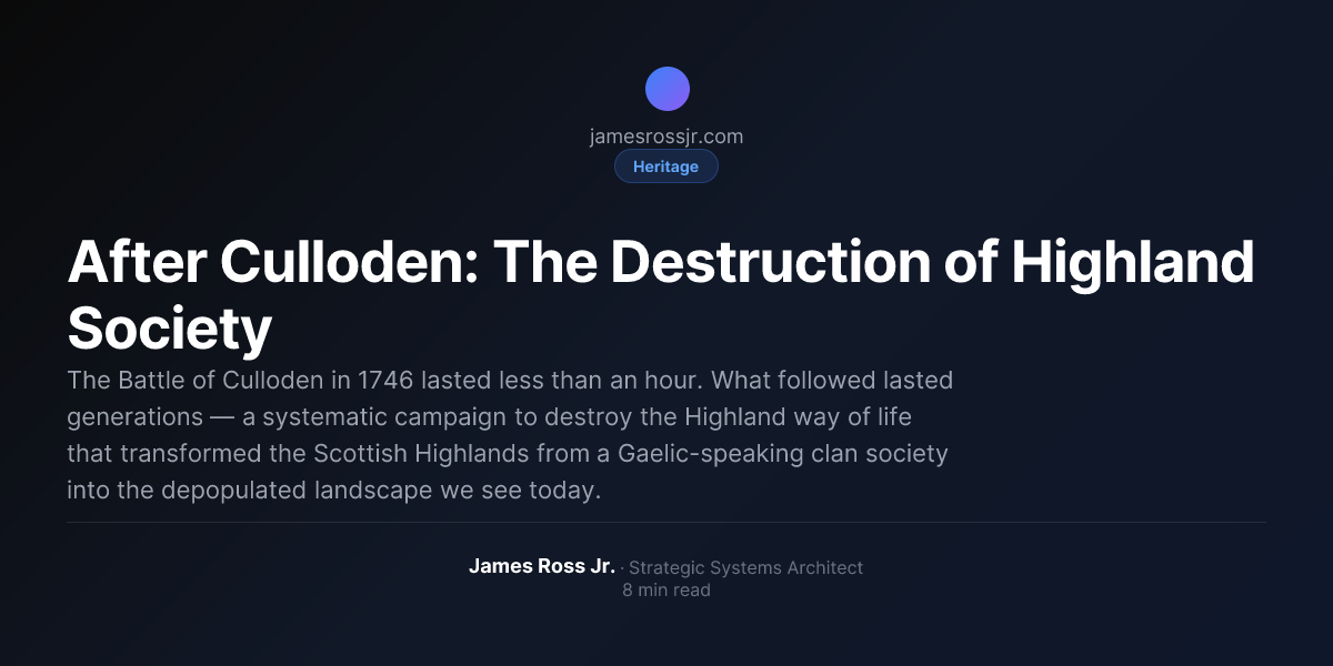After Culloden: The Destruction of Highland Society | James Ross Jr.