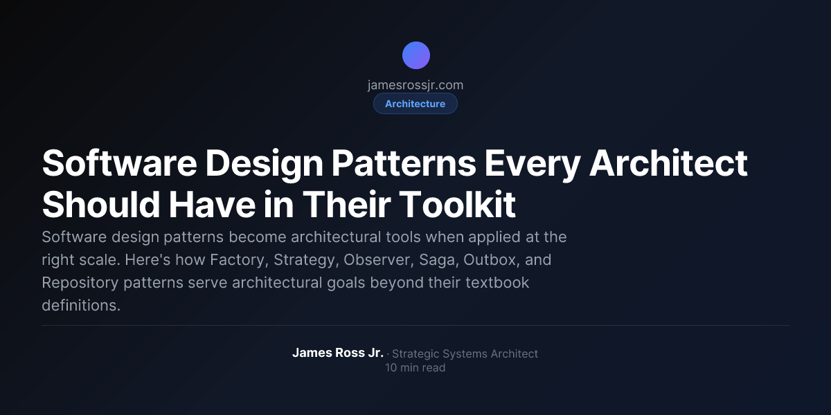 Software Design Patterns Every Architect Should Have in Their Toolkit ...